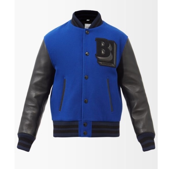 Burberry | Jackets & Coats | Burberry Wool And Leather Varsity Jacket ...